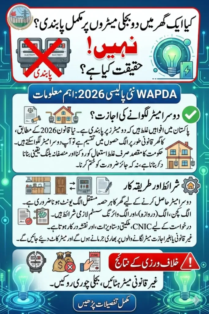 WAPDA Multiple Electricity Meters Policy 2026 – Complete Guide to Rules ...